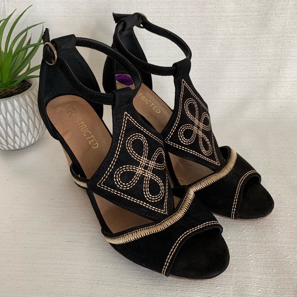 Restricted | Shoes | Restricted Black Microsuede Embroidered Design ...